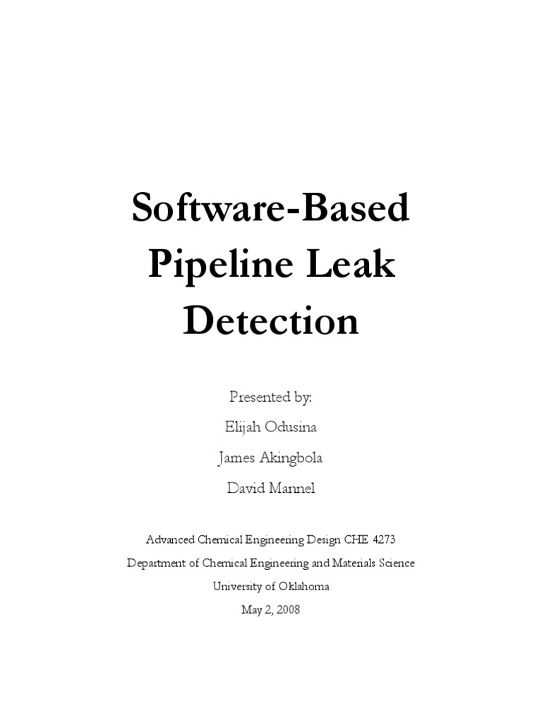 Software-Based Leak Detection | PDF | Bias Of An Estimator | Pipeline Transport