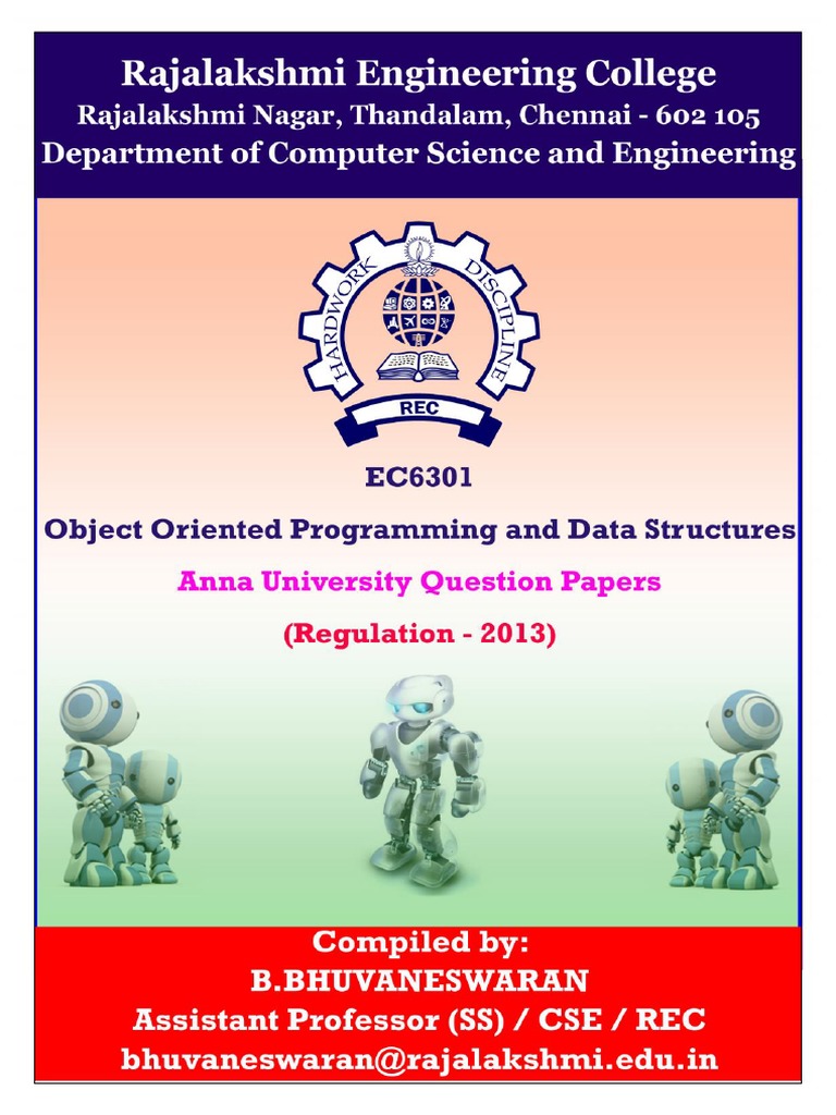 EC6301-OOPs and Data Structures-Anna University-Question Papers | PDF | C++ | Constructor ...