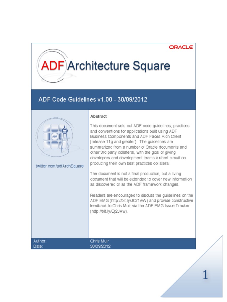 Adf Code Guidelines V1 00 1845659 Pdf Xml Object Computer Science