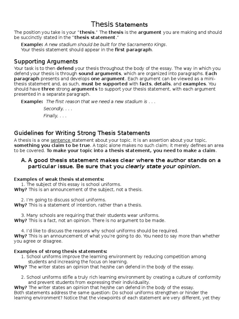 Argumentative Essay Thesis Practice | PDF | Argument | Essays