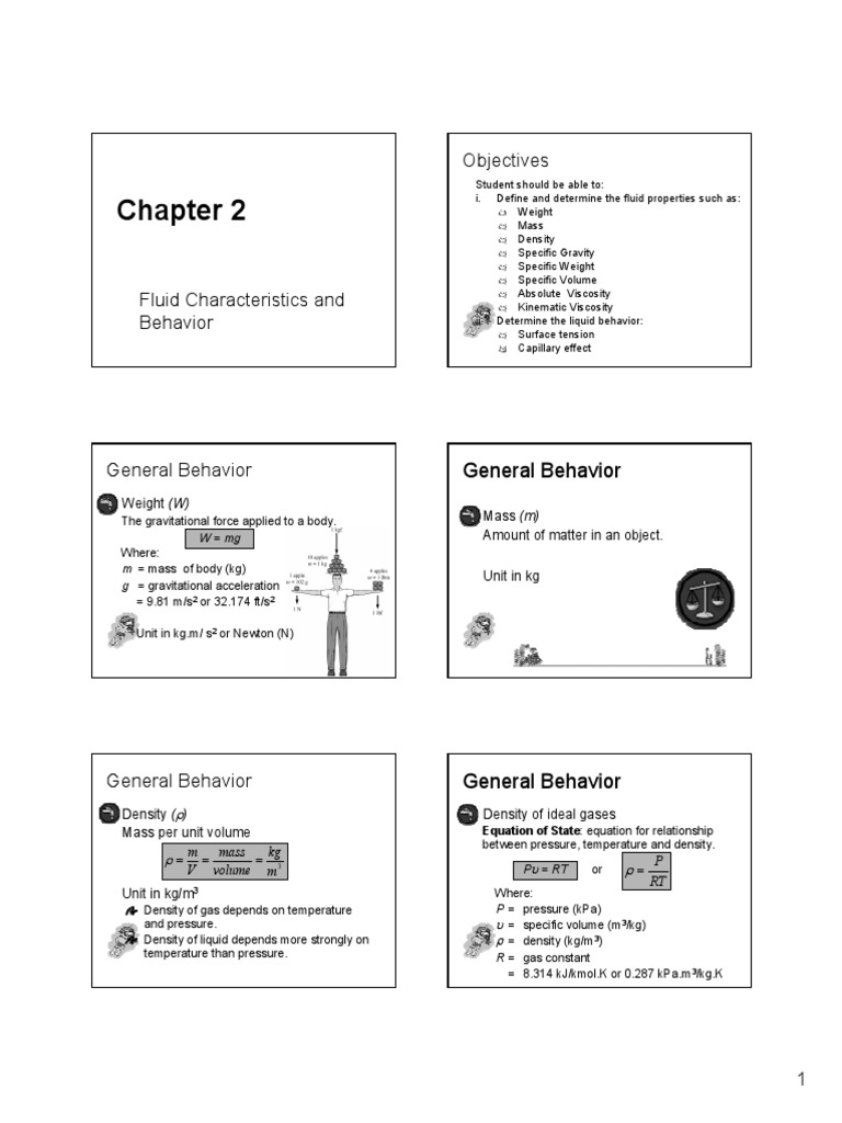 Objectives: General Behavior | PDF | Density | Viscosity