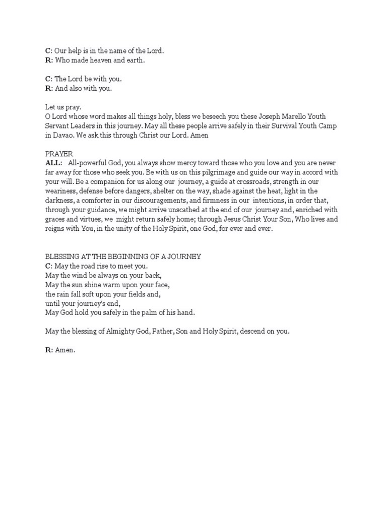 Send Off Prayer in Parish | PDF