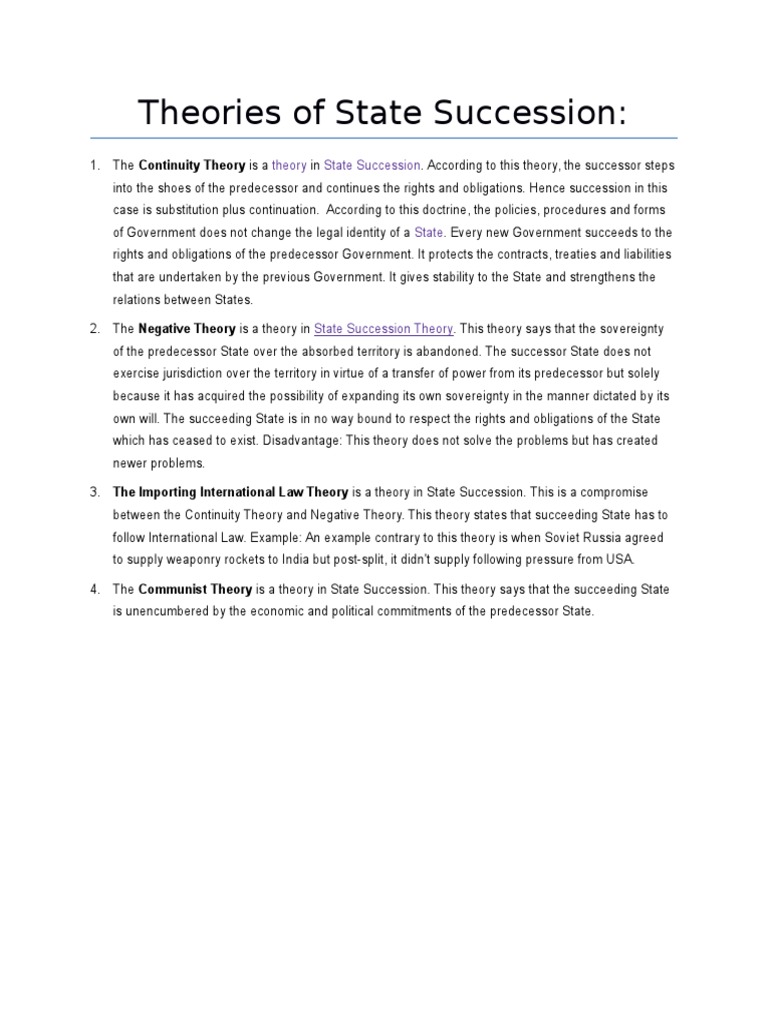 Theories of State Succession