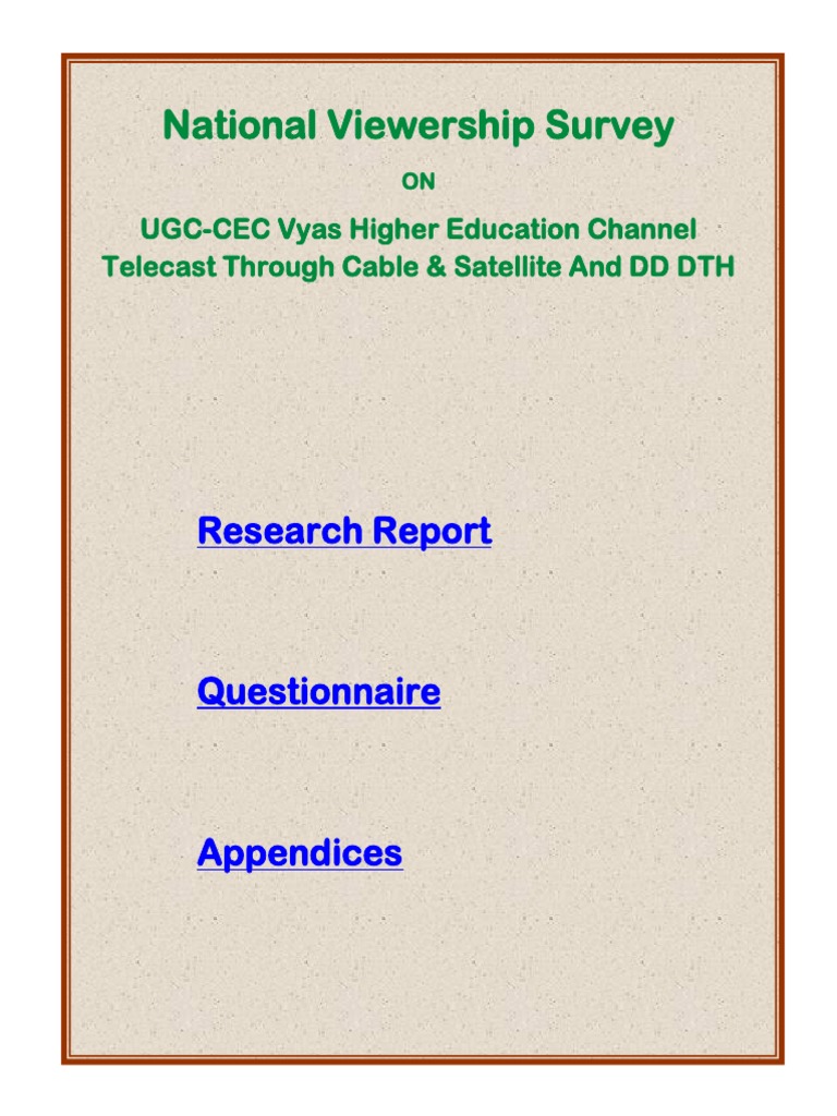 National Viewership Survey | PDF | Computers | Technology & Engineering