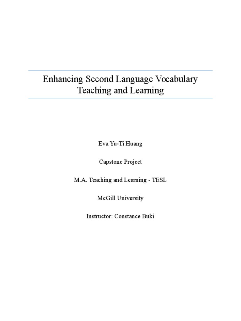 Strategies for Second Language Vocabulary Acquisition | PDF | Second ...