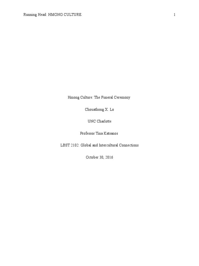 Hmong Culture - The Funeral Ceremony | PDF | Funeral | Rituals