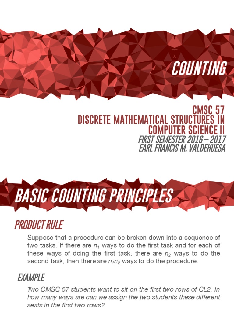 Counting | PDF | Permutation | Discrete Mathematics