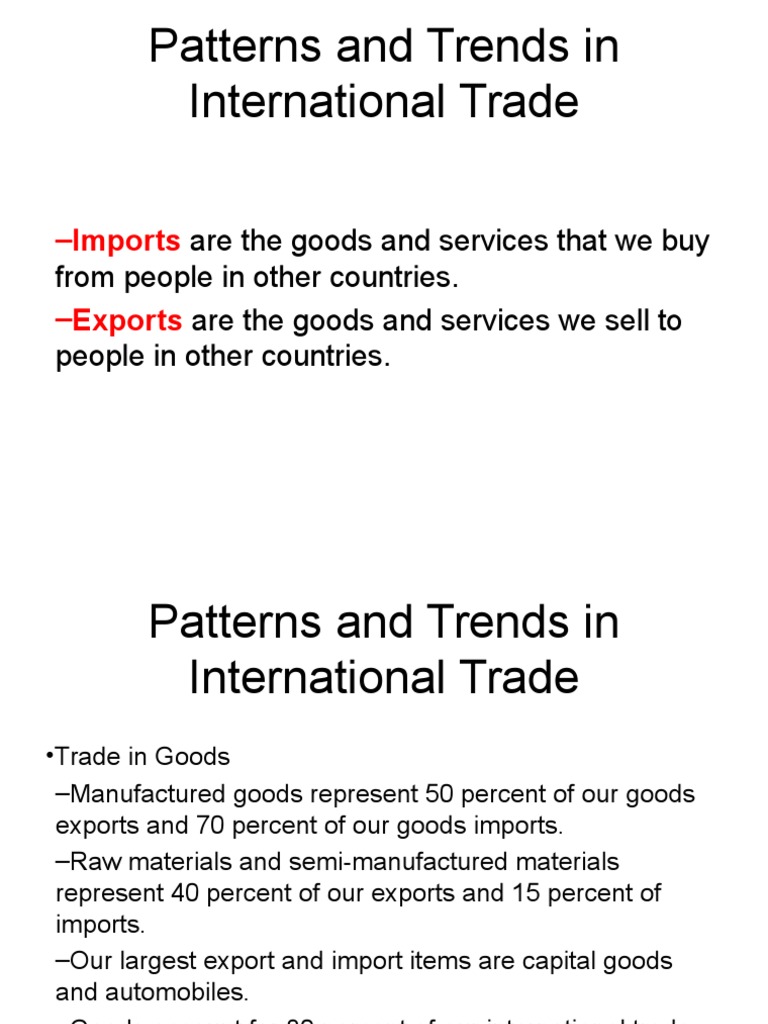 International Trade Patterns and Trends Analysis | PDF | Comparative ...