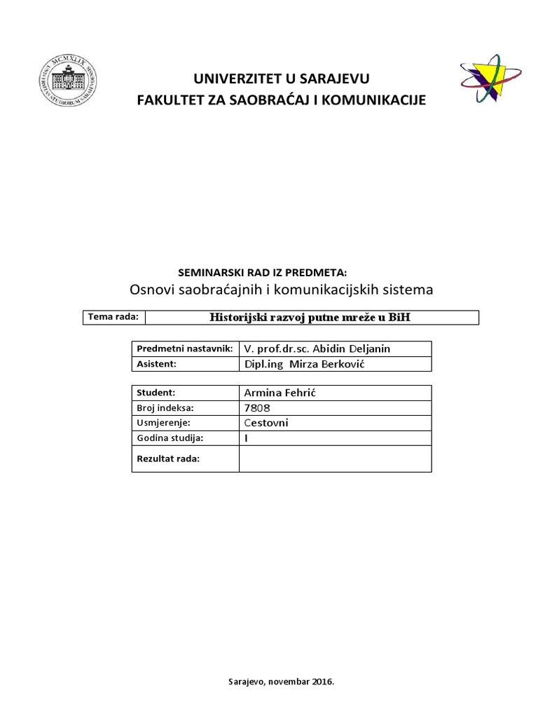 Seminarski, Historijski Razvoj Saobracaja | PDF