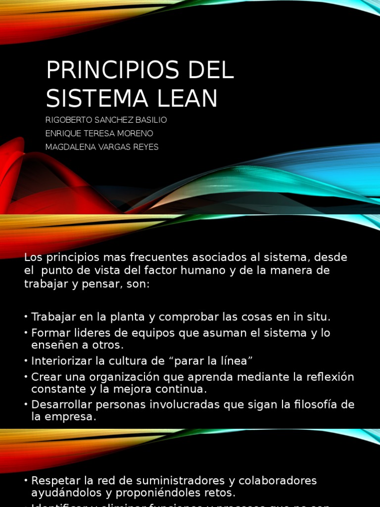 Principios del Sistema Lean Manufacturing | PDF | Lean Manufacturing ...