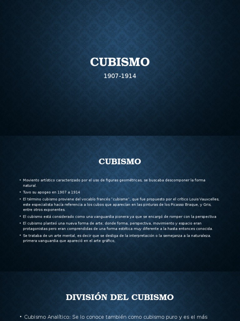 CUBISMO Presentacion | PDF | Cubismo | Pablo Picasso