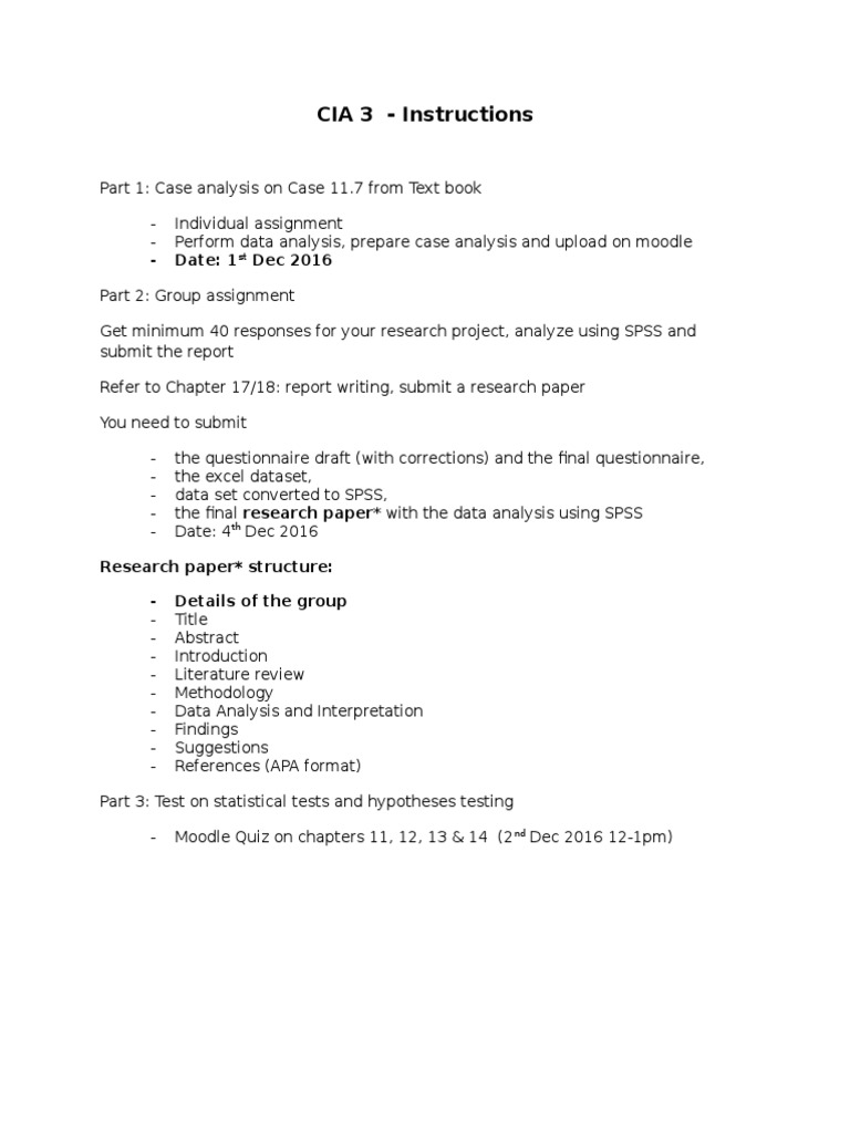 CIA 3 Instructions | PDF