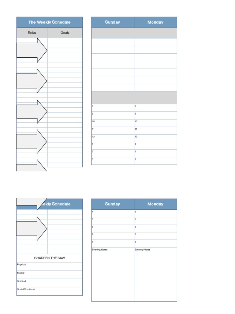 7 Habits Week Plan | PDF