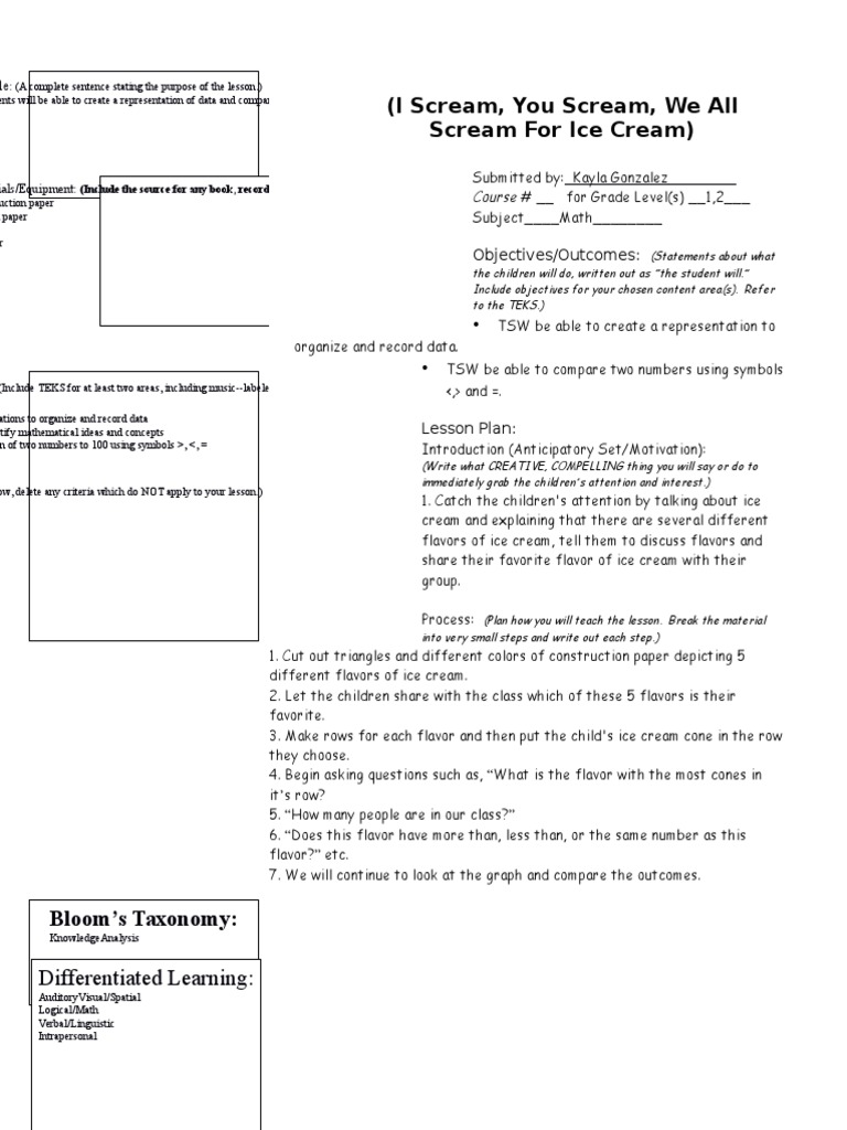 Lesson Plan 1-Math | PDF | Lesson Plan | Educational Assessment