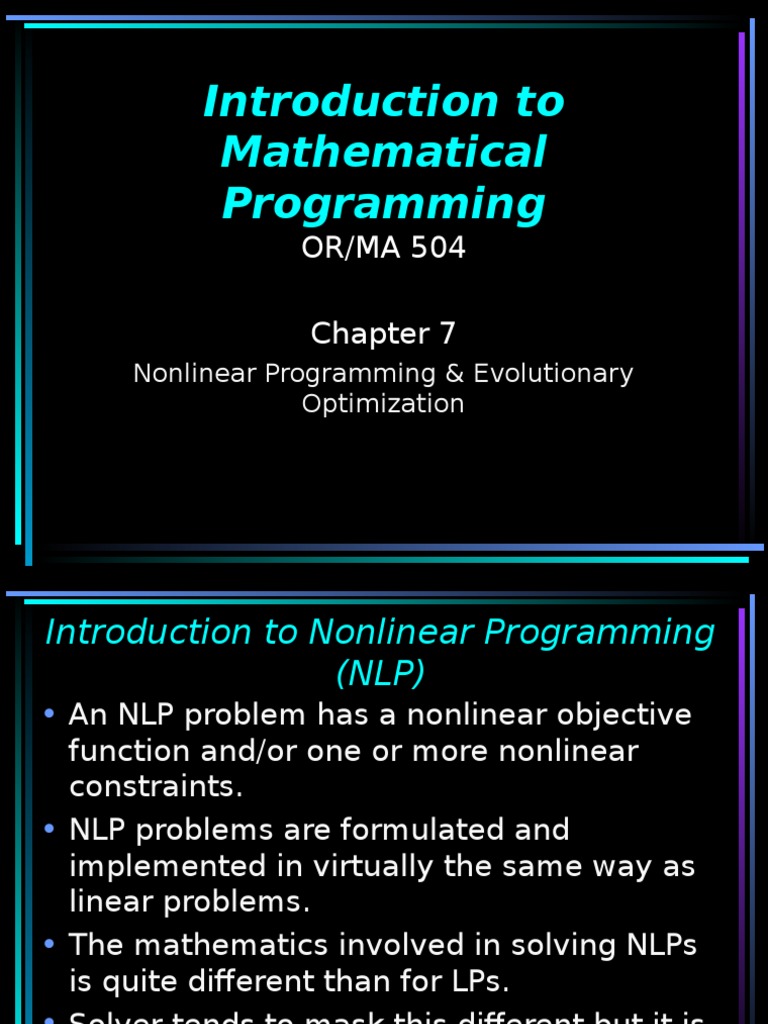 Chap 8 NLP | Download Free PDF | Mathematical Optimization | Nonlinear Programming