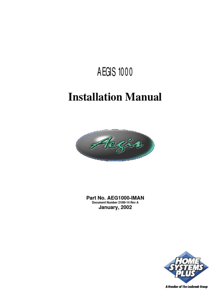 Aegis 1000 Installation Manual | PDF | Thermostat | Electrical Connector