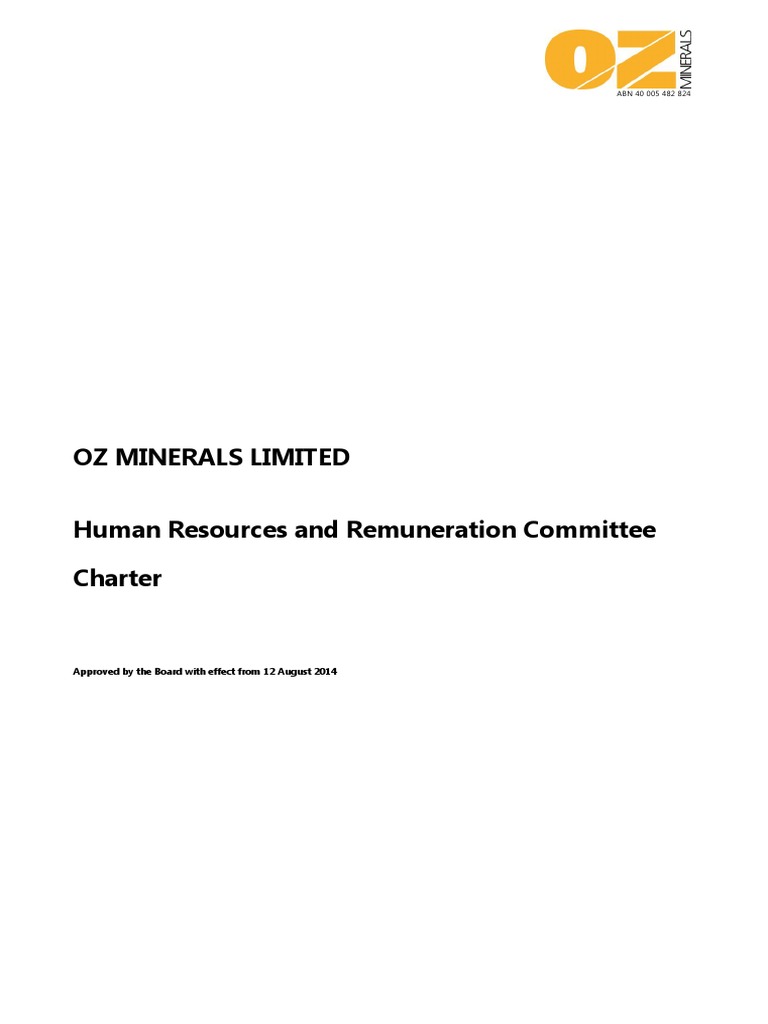 Human Resources and Remuneration Committee Charter | PDF | Committee ...