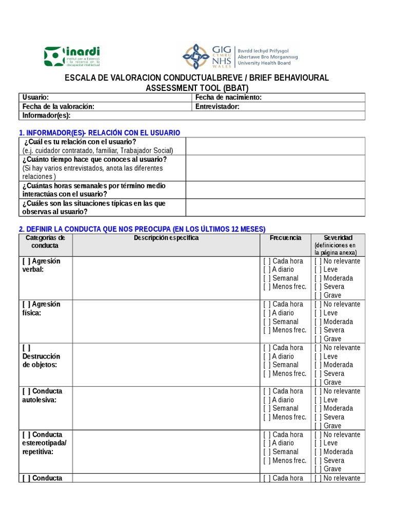 BBAT (Escala) | PDF | Comportamiento | Comunicación