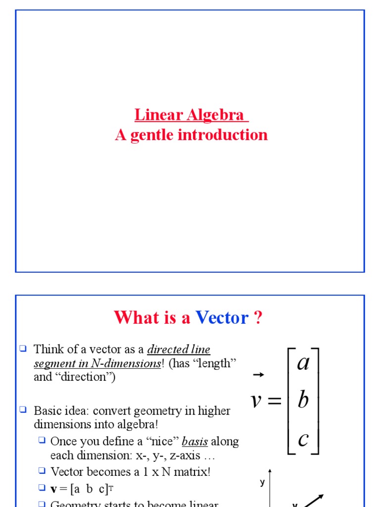 Linear Algebra A Gentle Introduction | PDF | Matrix (Mathematics) | Basis (Linear Algebra)