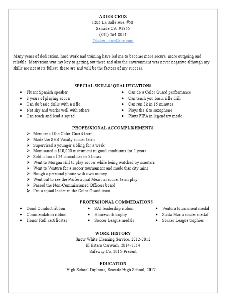 Jrotc Resume | PDF