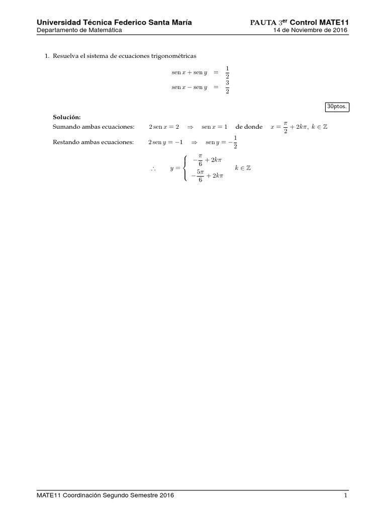 Pauta MATE11 Control3 2S2016 | PDF