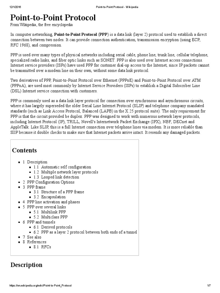 Point To Point Protocol | PDF | Internet Protocols | Networks