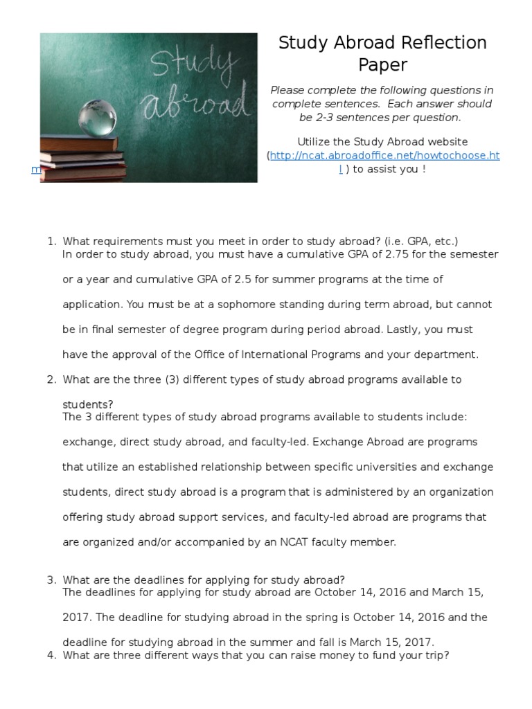 Study Abroad Requirements and Options | PDF | Social Science