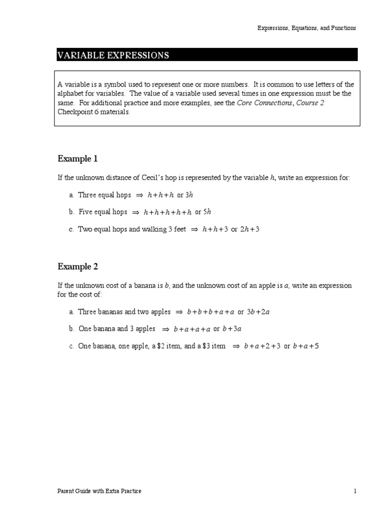 Variable Expressions | PDF