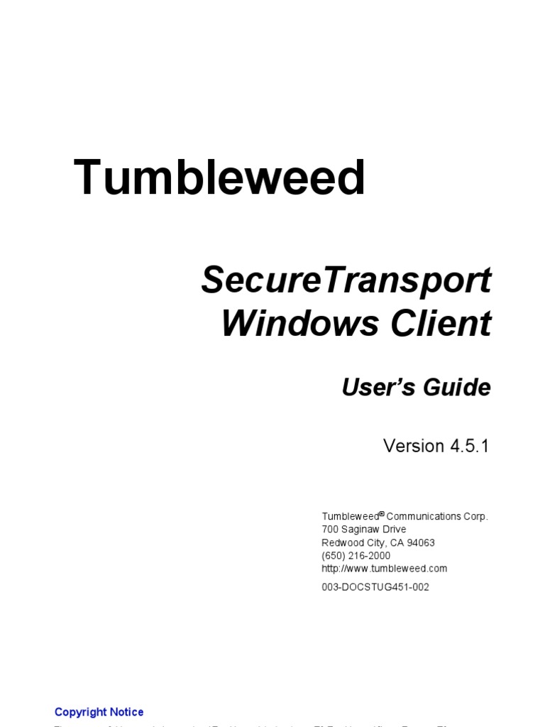 STWindows Client User Guide 451 | PDF | Transport Layer Security ...