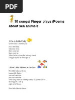Five Little Fishes Swimming in The Sea Song | PDF