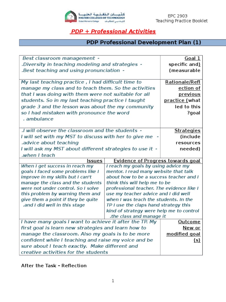 pdp activities | Lesson Plan | Teachers