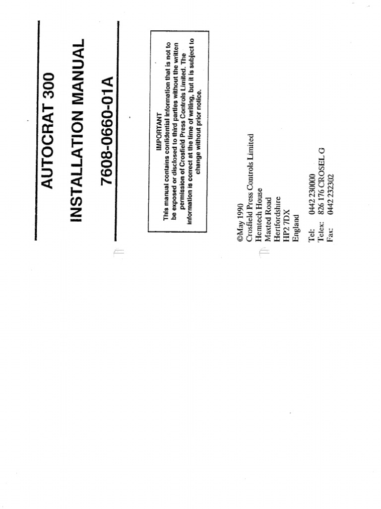 Autocrat 300 | PDF