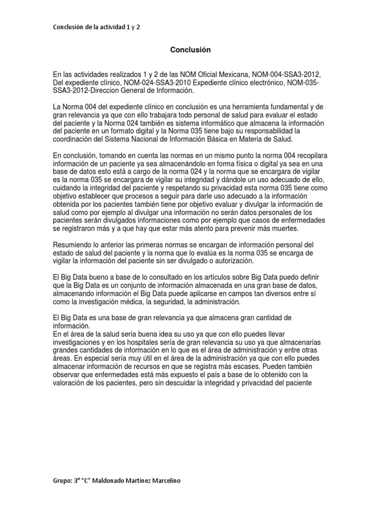 Conclusión Software | Descargar gratis PDF | Big Data | Bases de datos