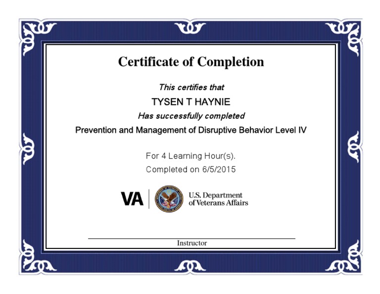 Completion Certificate for Behavior Management | PDF | Career & Growth