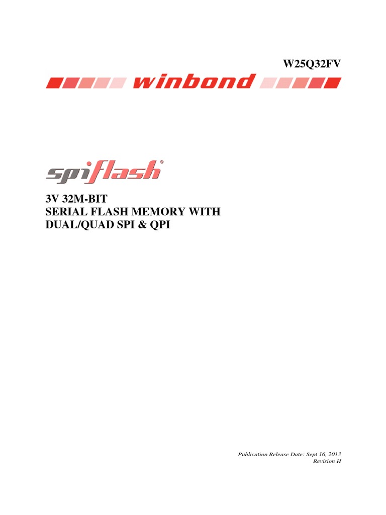 w25q32fv Revh 091613 | PDF | Flash Memory | Input/Output