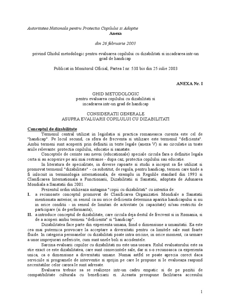 Ghid de Evaluare A Copilului Cu CES | PDF