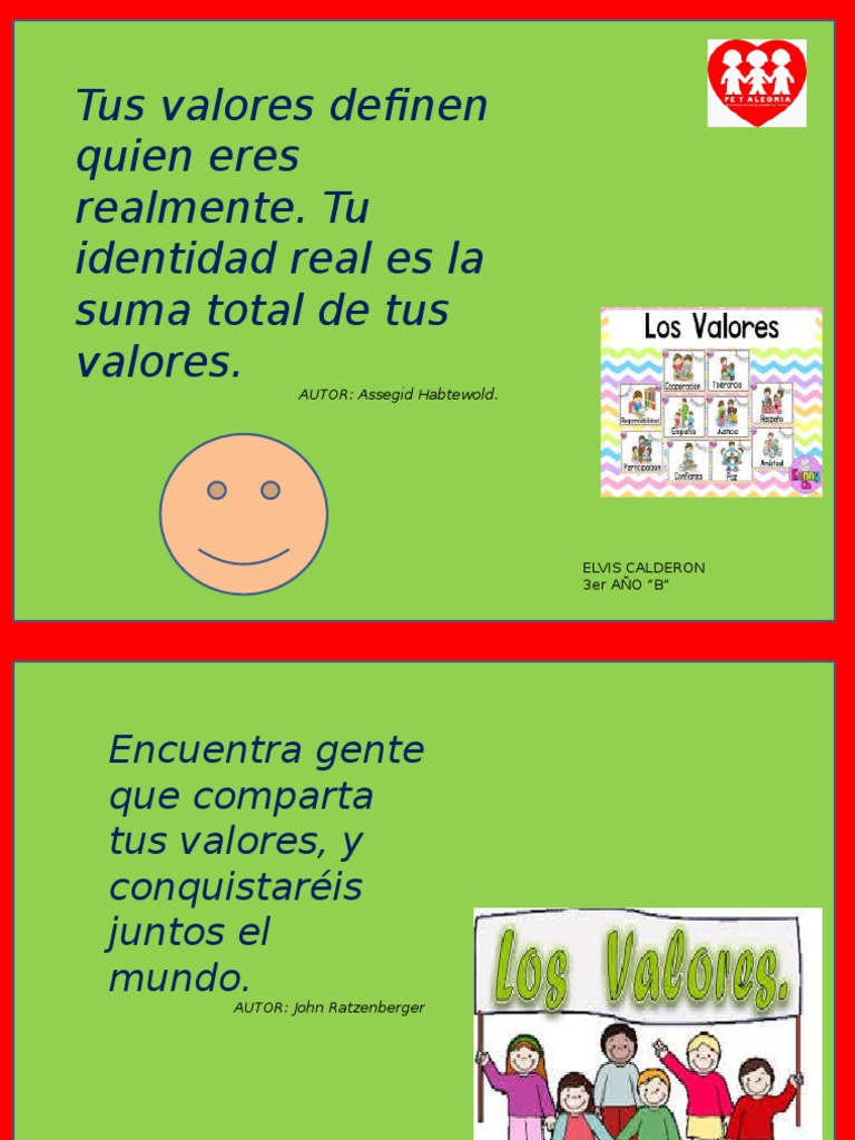 Tus valores definen quien eres realmente. Tu identidad real es la suma ...