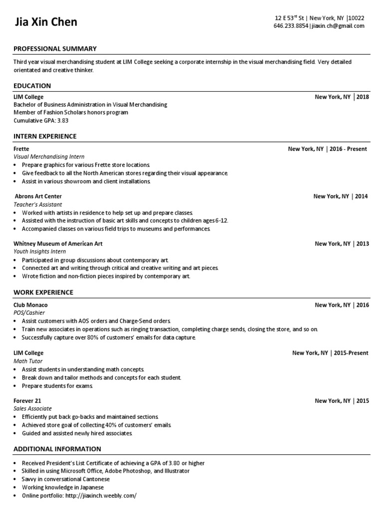 Chen Jia Resume | PDF