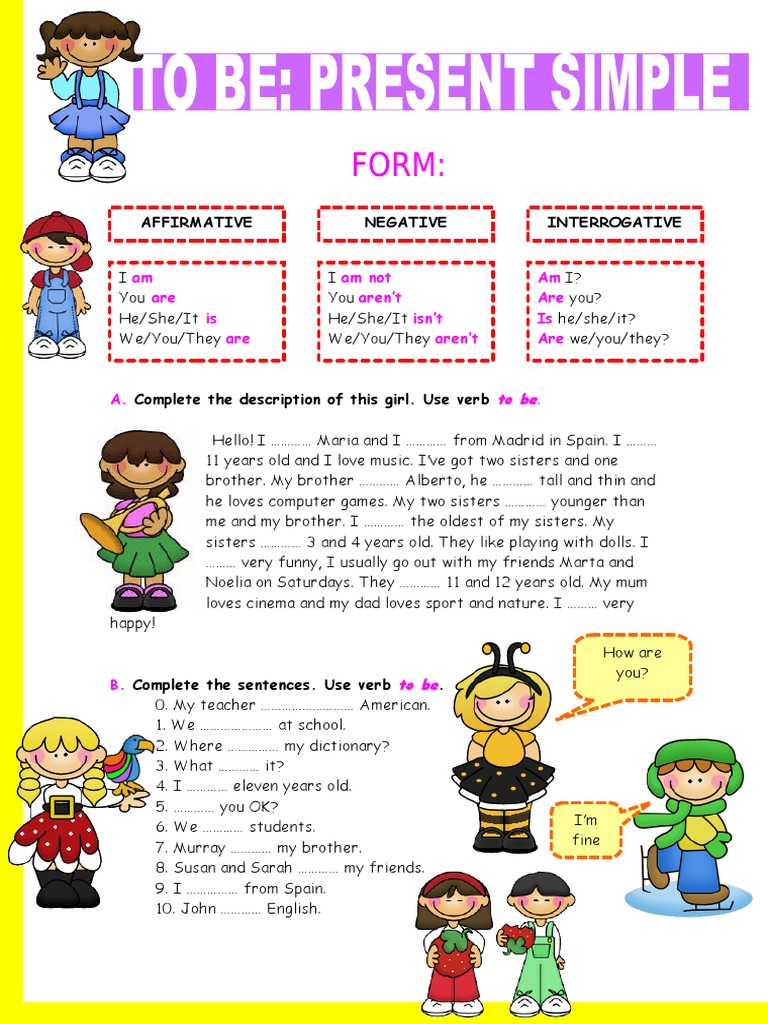 Verb to Be Exercises for Beginners | PDF | Language Arts & Discipline