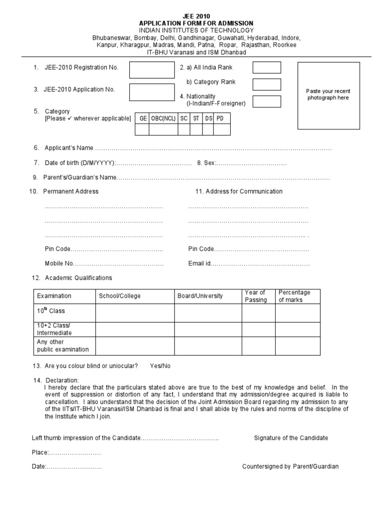 Iit Forms | PDF | Wellness | Medical