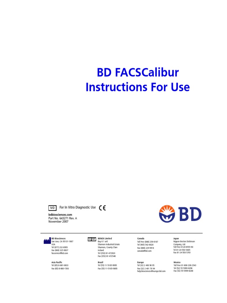 BD FACSCalibur Instructions | PDF | Flow Cytometry | Computer File