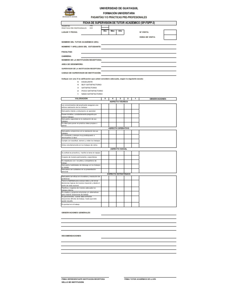 3.ficha Supervision Tutor Académico | PDF | Crecimiento personal y profesional