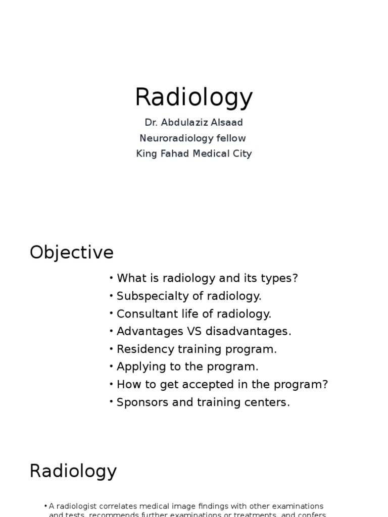 Radiology | PDF | Radiology | Residency (Medicine)