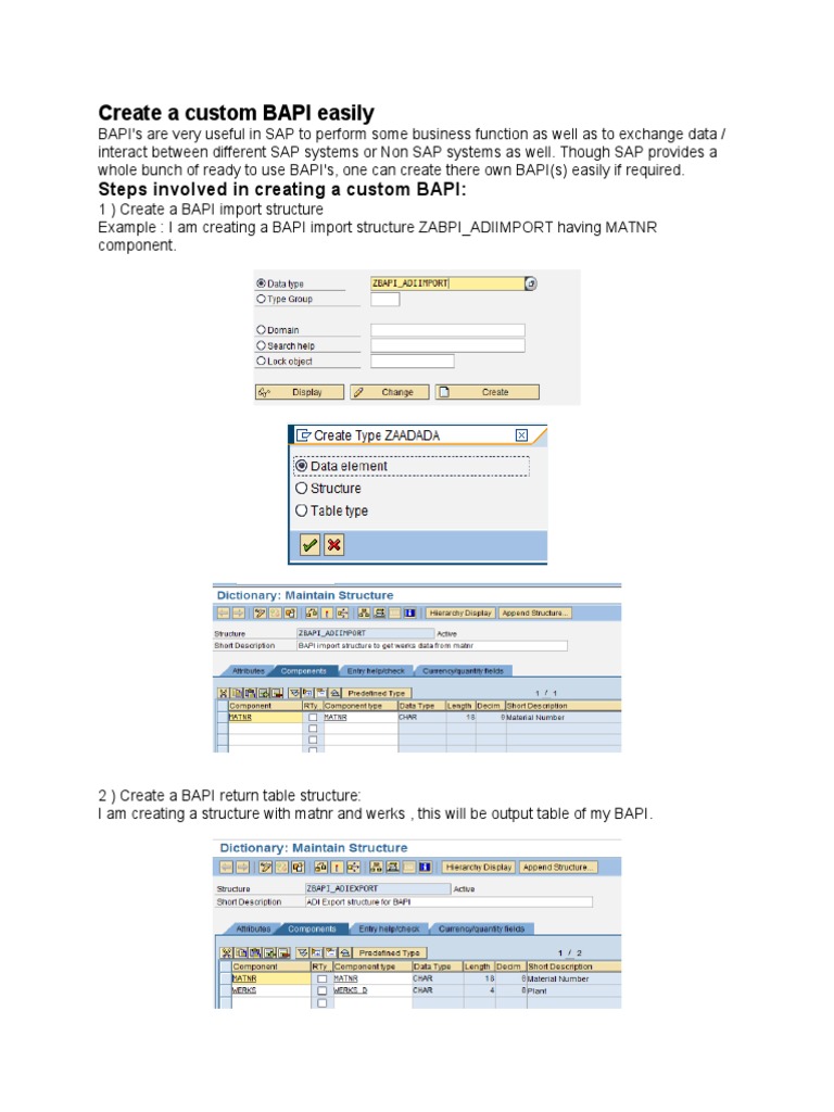 Create Bapi Pdf Parameter Computer Programming Subroutine 8745