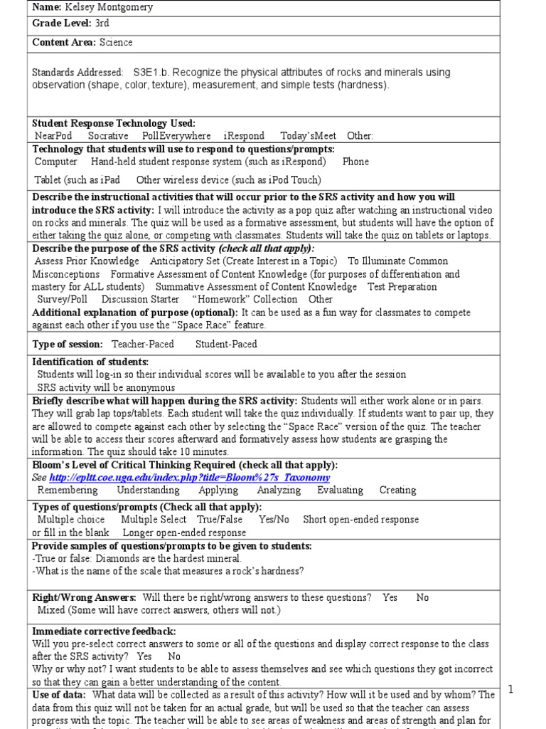 S3E1.b. Recognize The Physical Attributes of Rocks and Minerals Using ...
