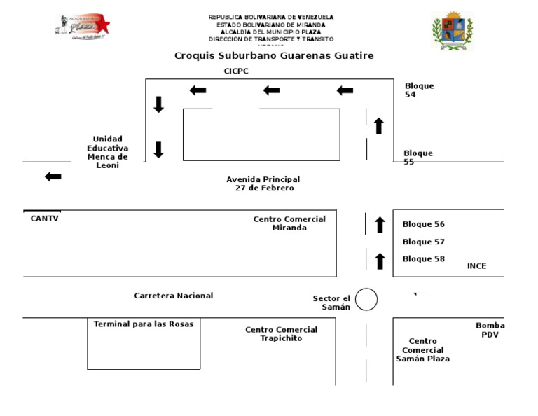 Mapa de Guarenas y Guatire: Sectores Clave | PDF