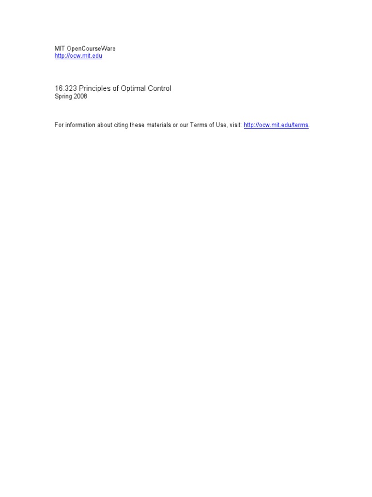 Optimal Control Matlab | PDF | Optimal Control | Nonlinear System