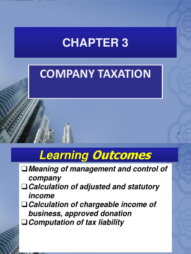 Chapter 3-Company Taxation | PDF | Corporate Tax | Expense