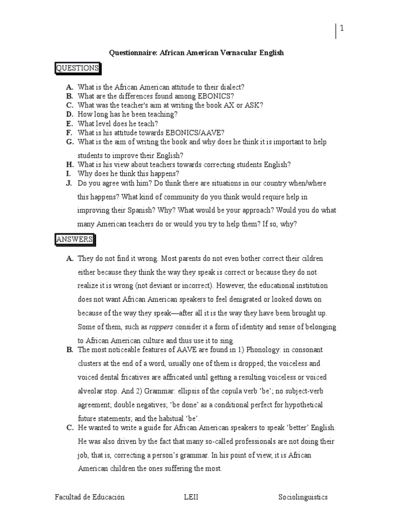 African American Vernacular English | PDF | Dialect | English Language