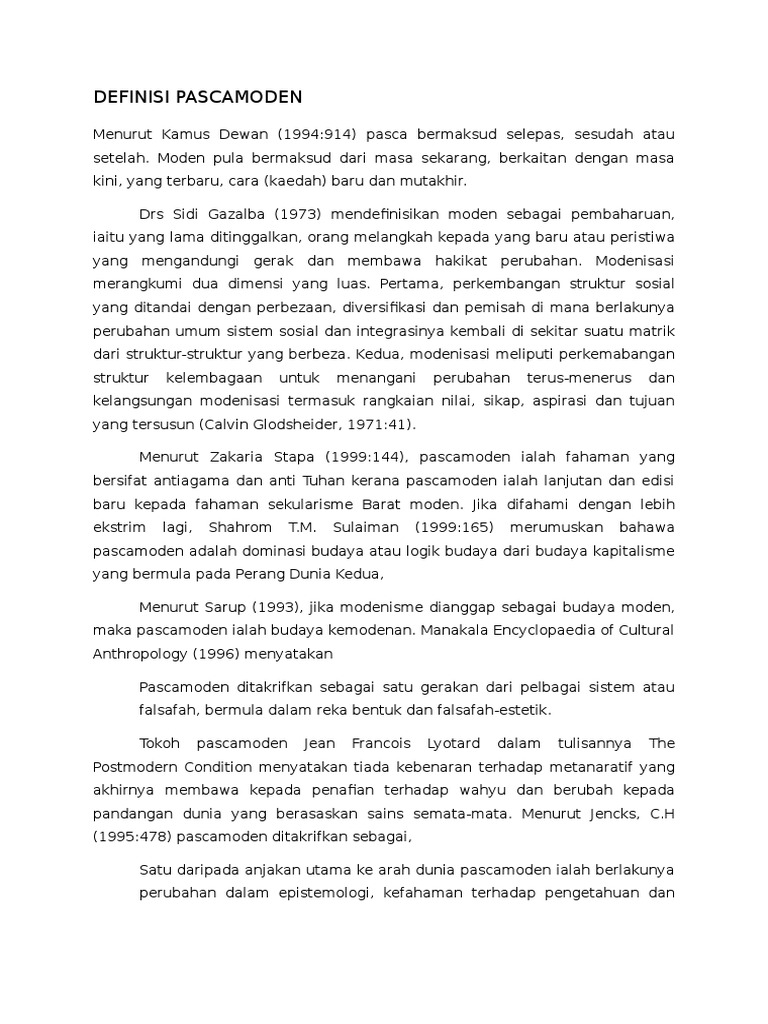 Definisi Pascamoden | PDF | Sejarah